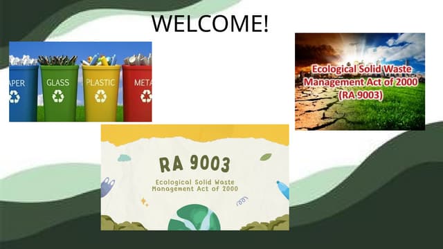 Ecological Solid Waste Management Act of 2000(RA 9003 ) | PPTX
