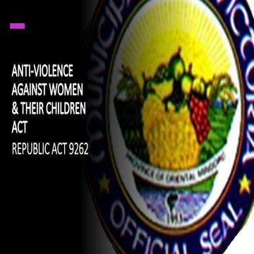 RA 9262 VAWC Violence against women and Children | PPTX | Debated Sensitive Social Issues ...