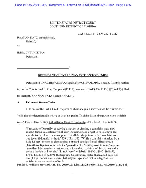 Motion To Dismiss | PDF