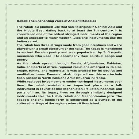 The mystical melodies of Rabab and Santoor | DOCX