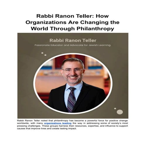 Rabbi Ranon Teller_ How Organizations Are Changing the World Through ...