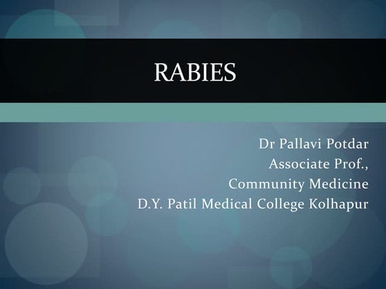Rabies prevention and control | PPT