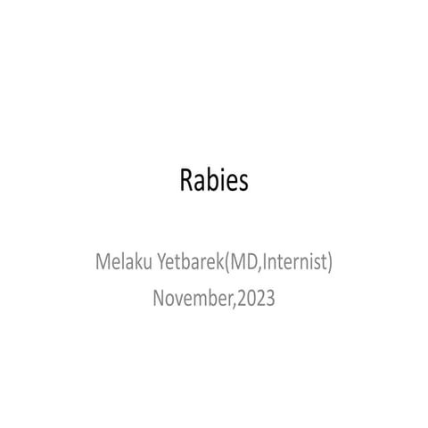 Rabies Pptx Epidemiology Pathophysiology Clinical Features And