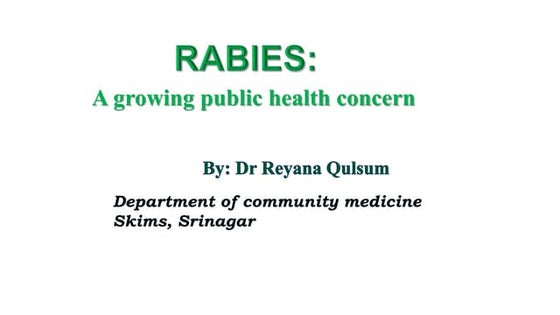 Rabies Powerpoint Presentation aerophobia, dog bite prophylaxis ...