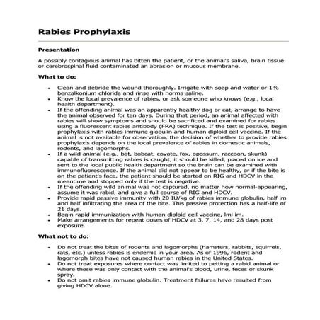Rabies Prophylaxis | DOC