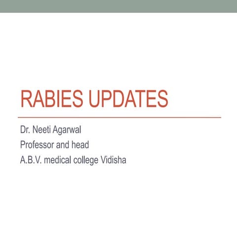 Rabies update pedicon 2020 | PPTX