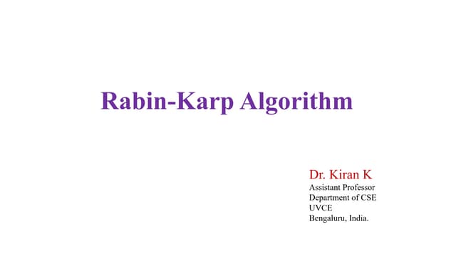 Rabin Karp Algorithm | PDF Rabin Karp Algorithm | PDF