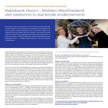 Rabobankstartervanhetkwartaal | PDF