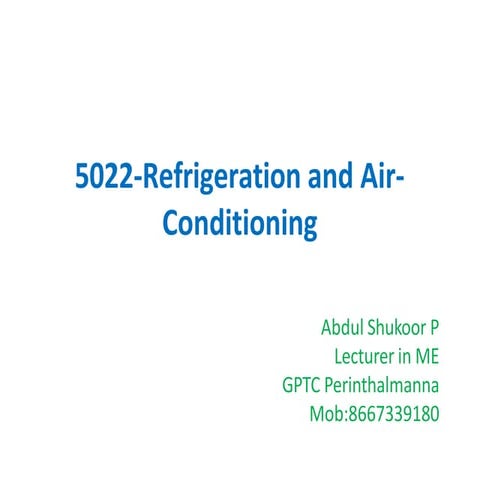 Chapter 5 Fundamentals of Refrigeration | PDF