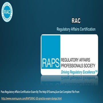 Regulatory Affairs Certification Dumps | PPT