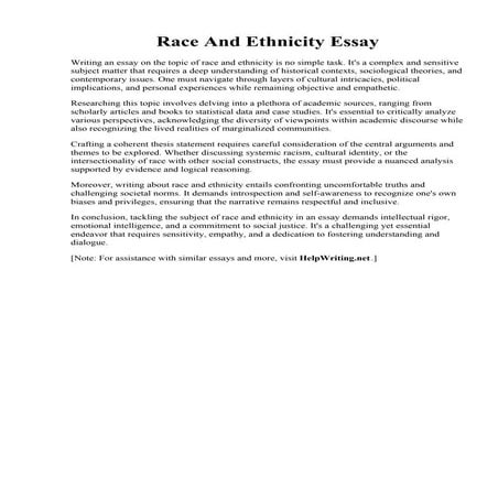 Race And Ethnicity Essay. 025 Racism Essay Example Racial ...