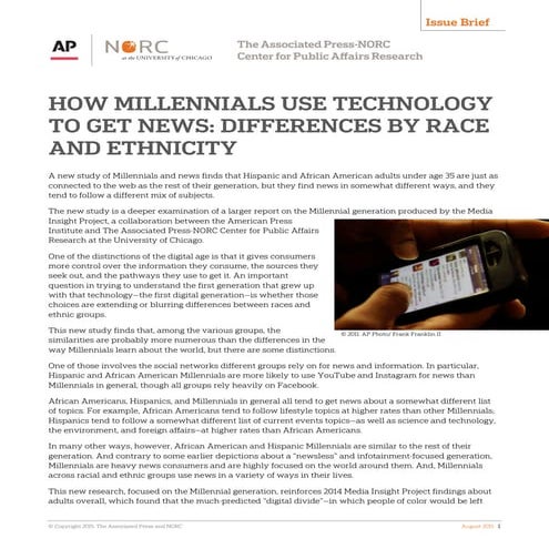 How Millennials Use Technology to Get News: Differences by Race and ...