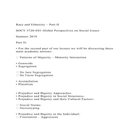 Race and Ethnicity – Part II SOCY 3720-E01 Global Perspect.docx