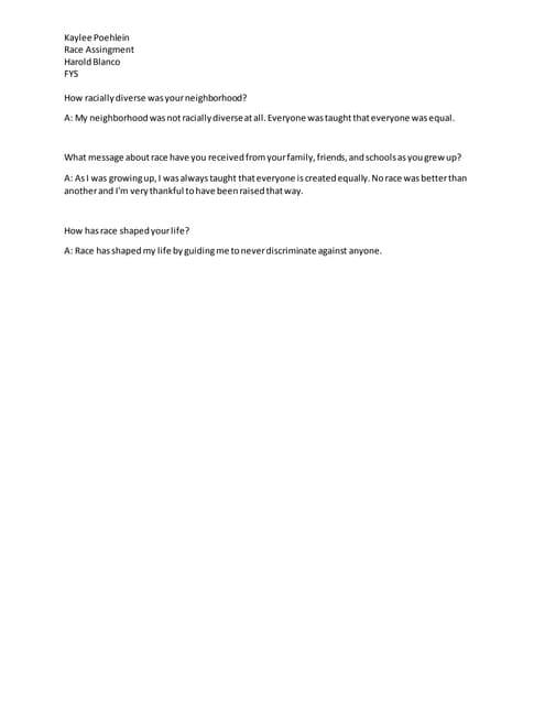 Fys stereotype assignment | DOCX