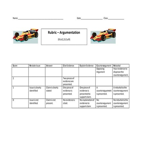 Race ca r rubric | PPT