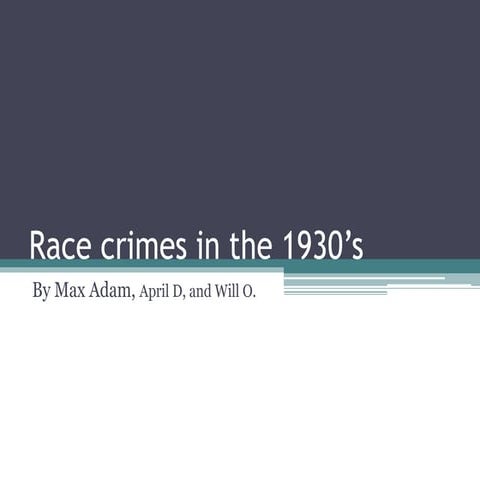 Crimes of the 1930's | PPTX