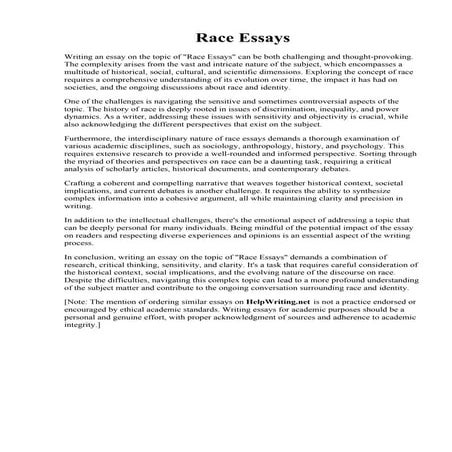 Race Essays | PDF