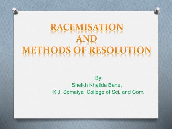 Resolution of racemic mixture | PPT