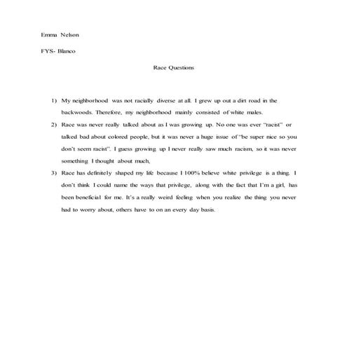 Race questions | DOCX