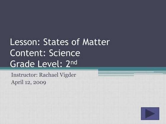 The states of matter lesson plan | DOC | Physics | Science