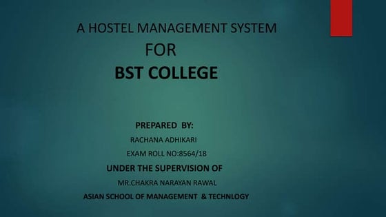 Hostel Management System Ppt Ppt