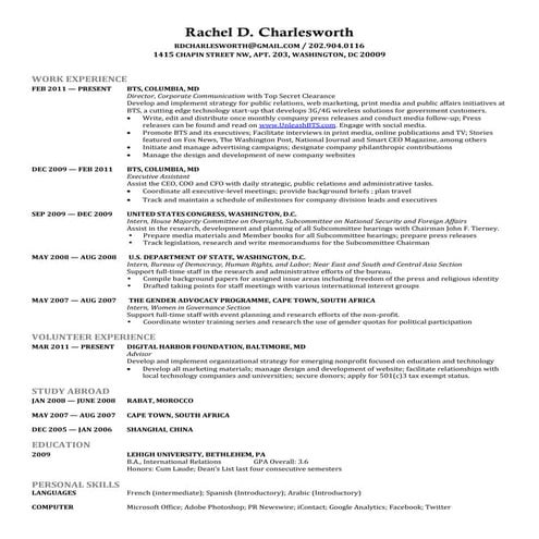Rachel Charlesworth CV | PDF