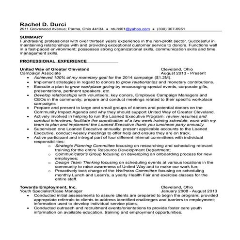 Rachel Durci resume | PDF