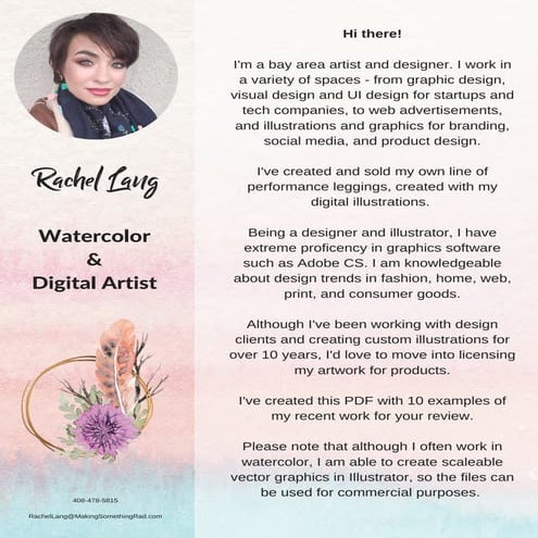 My art licensing submission portfolio - Rachel Lang | PDF