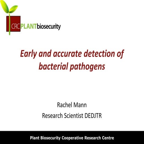 Early and accurate detection of bacterial pathogens | PPT