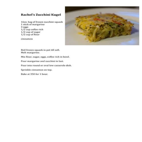 Rachel’s zucchini kugel | DOCX
