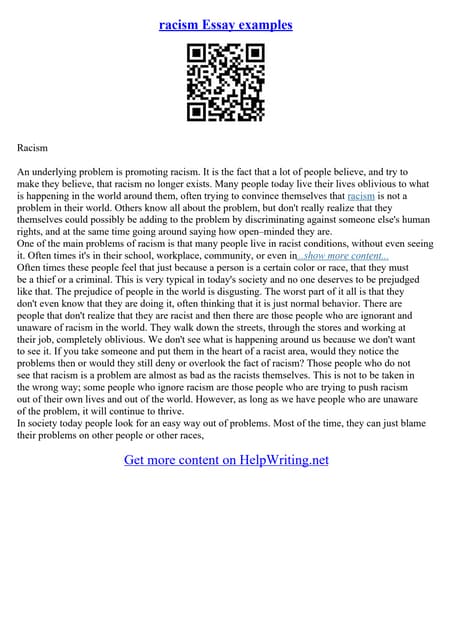 Racism inventory 33 questionnaire | PDF