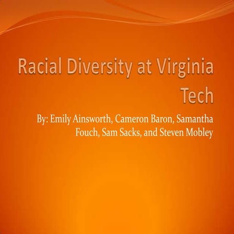 Racial Diversity at Virginia Tech | PPTX