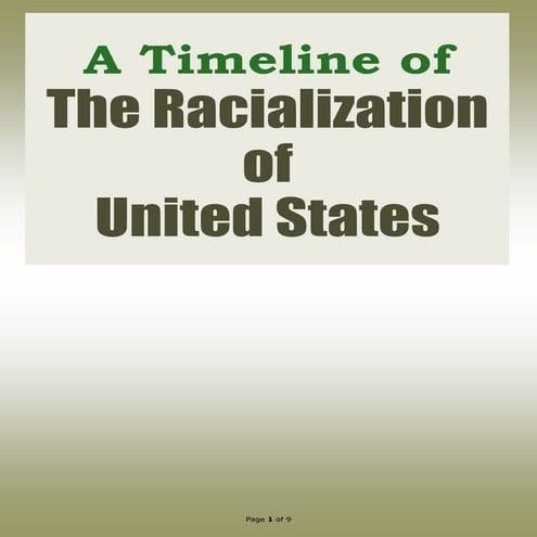 A Timeline of the Racialization of United States | PDF