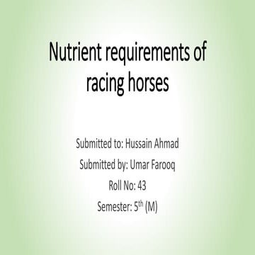 Equine nutrition | PPTX