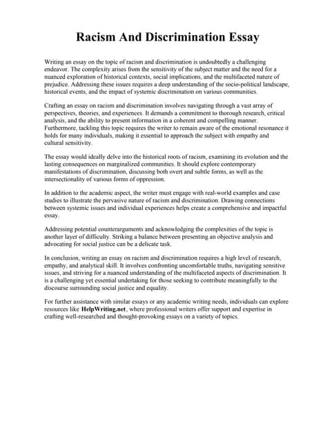 What Is Racism Essay.pdf | Debated Sensitive Social Issues | Sensitive ...