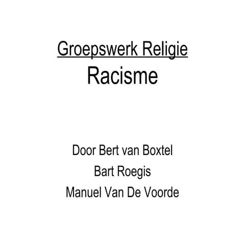 Racisme | PPT