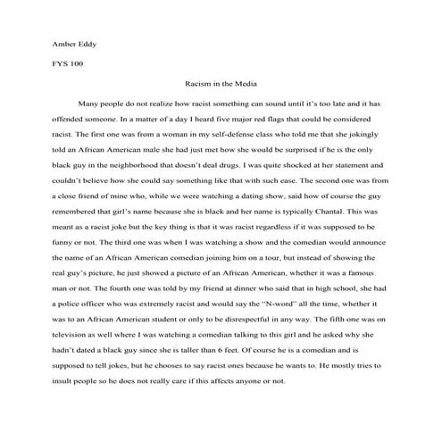 Racism on media | DOCX