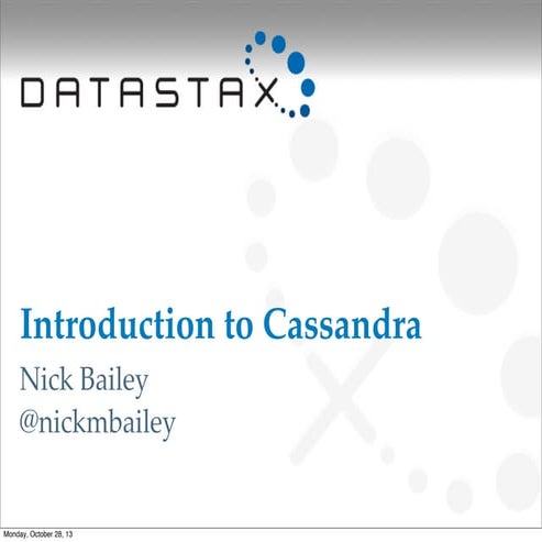 Introduction To Cassandra Basics Pdf Databases Computer Software And Applications