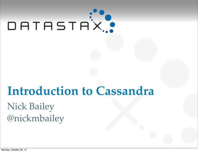 Introduction To Cassandra Basics Pdf Databases Computer Software And Applications