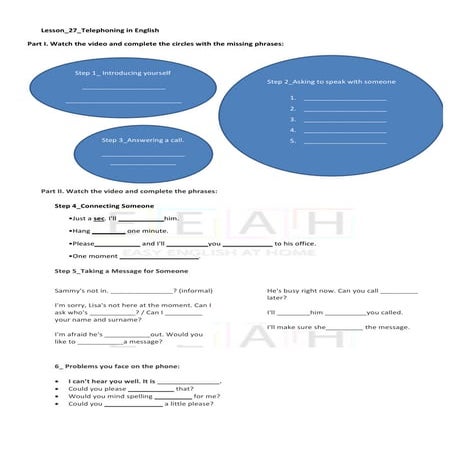 Easy English at Home Elementary 27 | PDF