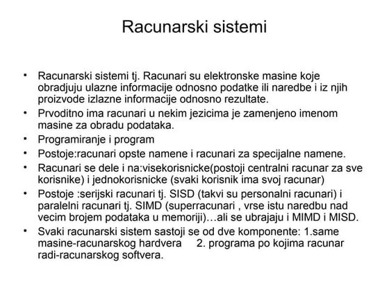 Racunarski sistemi.ppt 98 | PPT