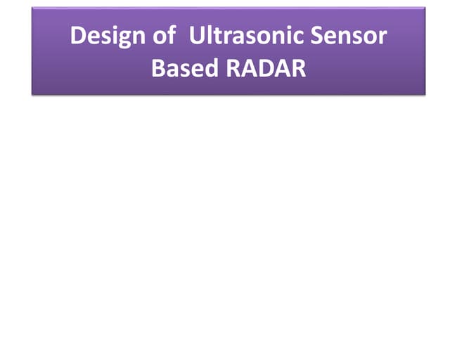 Ultrasonic sensor | PPTX