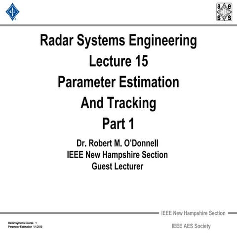 Radar 2009 A 15 Parameter Estimation And Tracking Part 1 Pdf