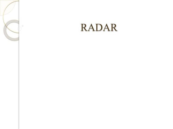 Radar ppt | PDF | Physics | Science