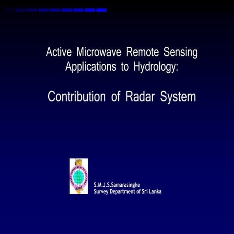 Radar applications for hydrology | PPTX