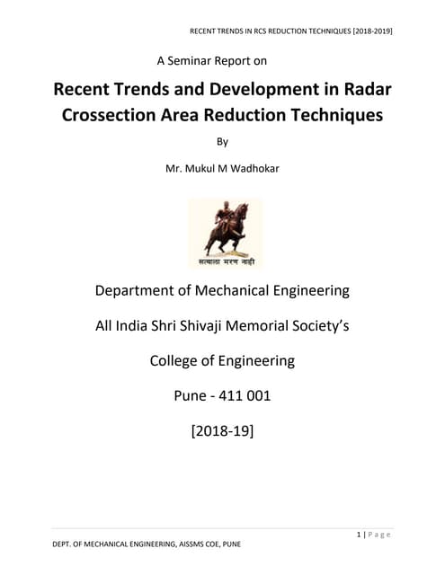 Radar Cross Section Reduction | PPT