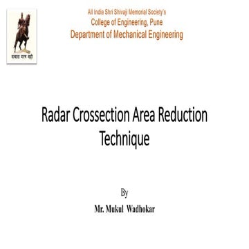 Radar crossection area reduction techniques presentation | PDF