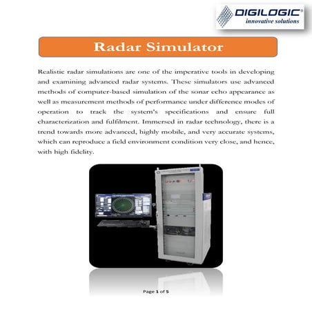 Radar Simulators From Digilogic Systems | PDF