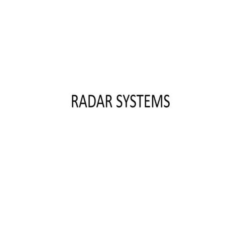 Radar Systems - Electromagnetic Radiation | PPT