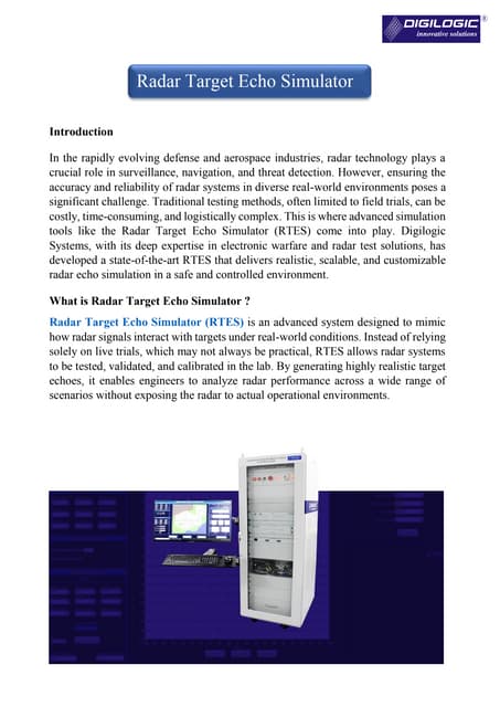 Radar Simulators From Digilogic Systems | PDF